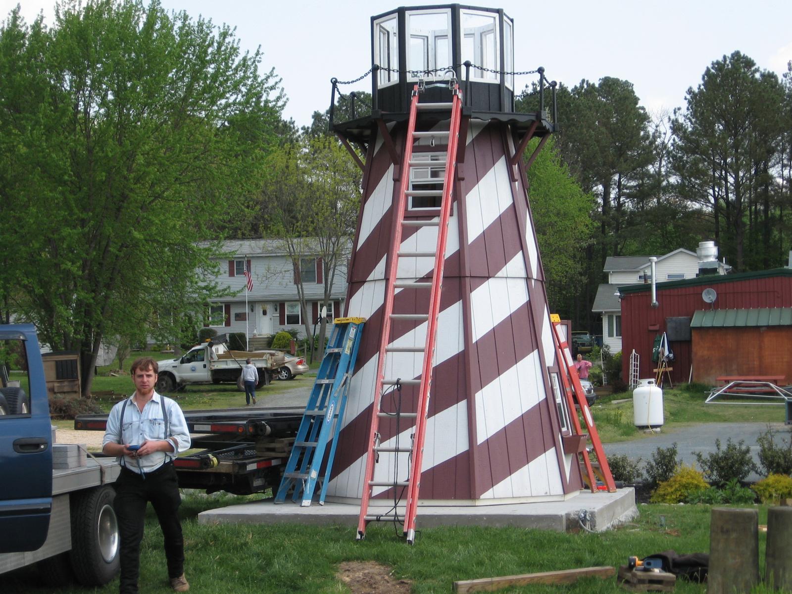 Lighthouse Shed Lighthouse Mural {Hand Painted} Coastal Garden
